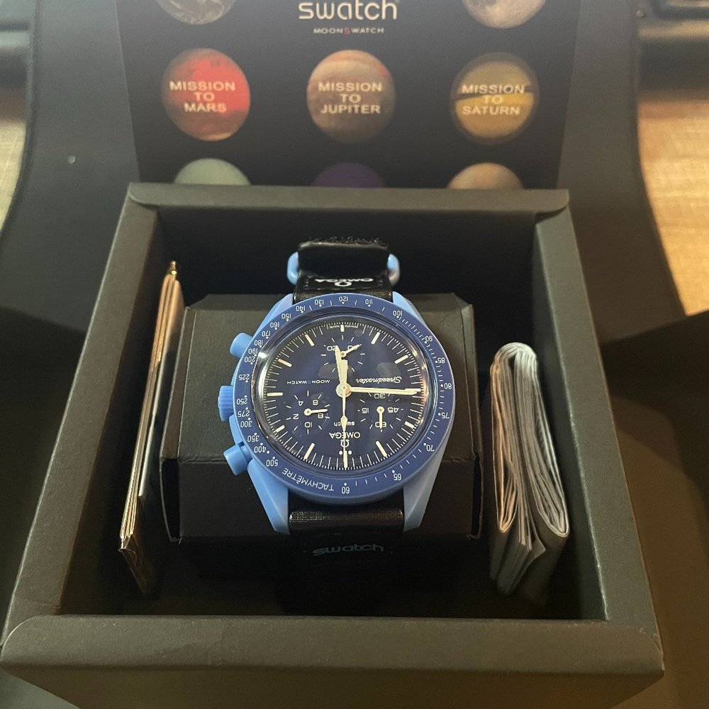 Swatch X Omega Bioceramic Moon Watch Neptune Mission - Gem